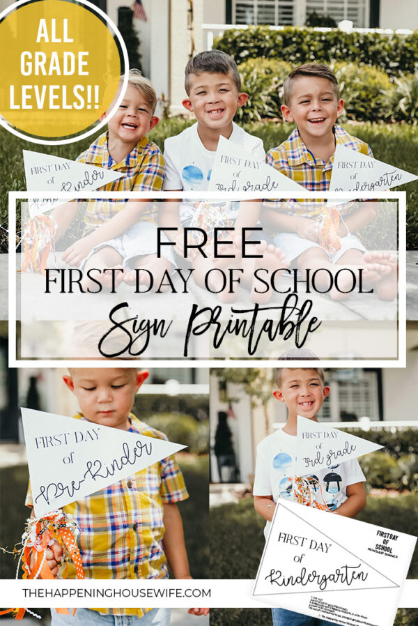 FREE First Day of School Printable Flag! ALL Grade Levels!! - Steph ...
