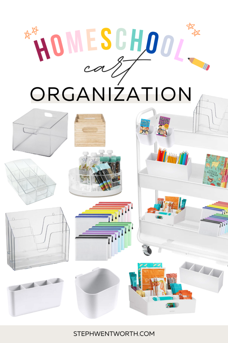 How to Organize Homeschool Art Cart - Steph Leighworthy